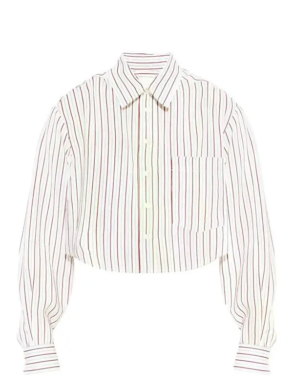 Isabel Marant Fleora Striped Cropped Shirt - White