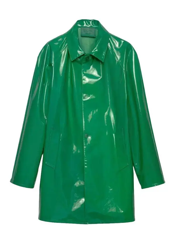 Prada Leather Shirt-style Coat - Green