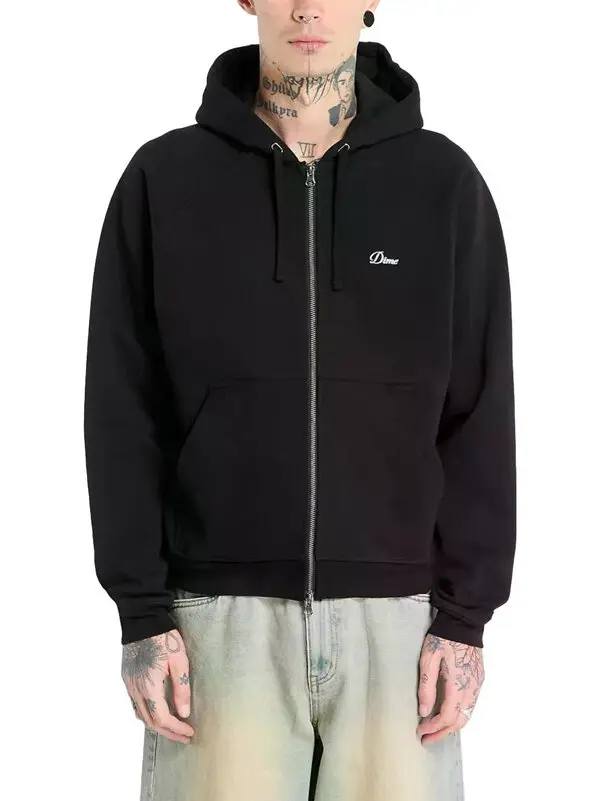 DIME Logo Zip Hoodie - Black