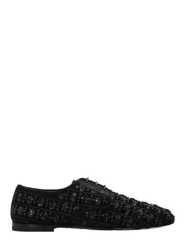 Dolce & Gabbana Embellished Lace-up Sneakers - Black