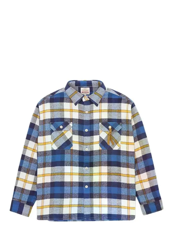 FORTELA Mescal Plaid Pattern Shirt - Blue