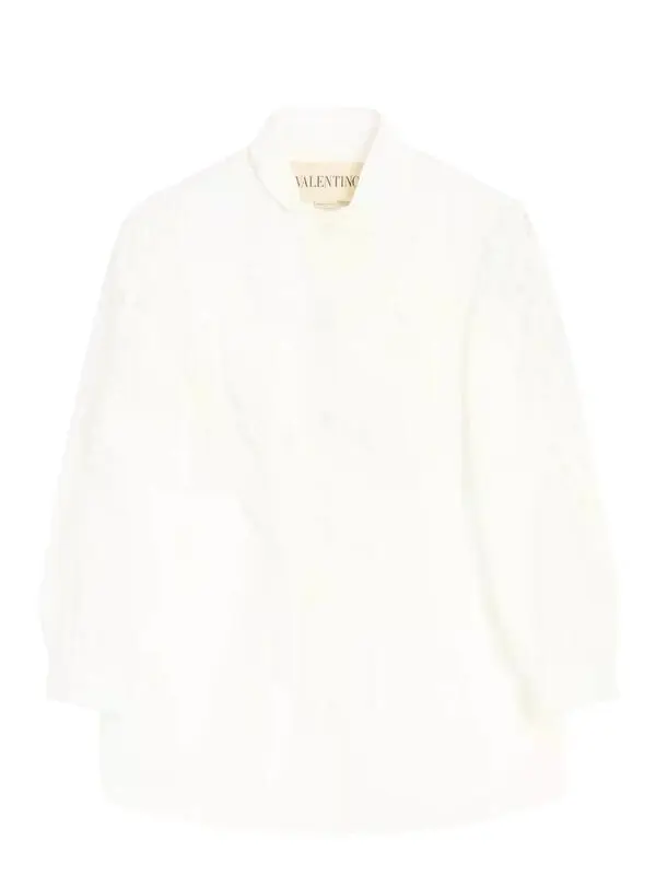 Valentino Garavani Embroidered Poplin Shirt - White