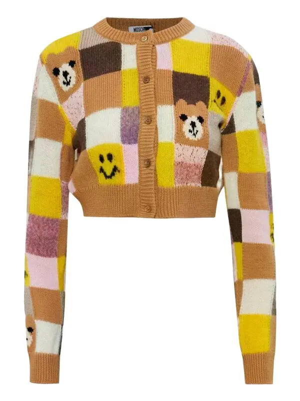 Moschino Patchwork-pattern Cardigan - Brown