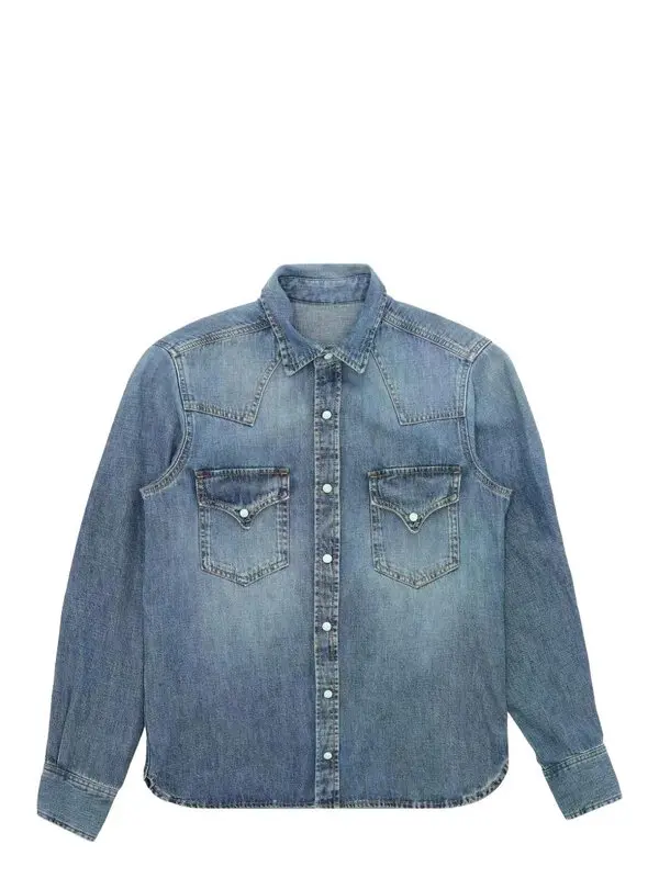 FORTELA Flap-pocket Denim Shirt - Blue