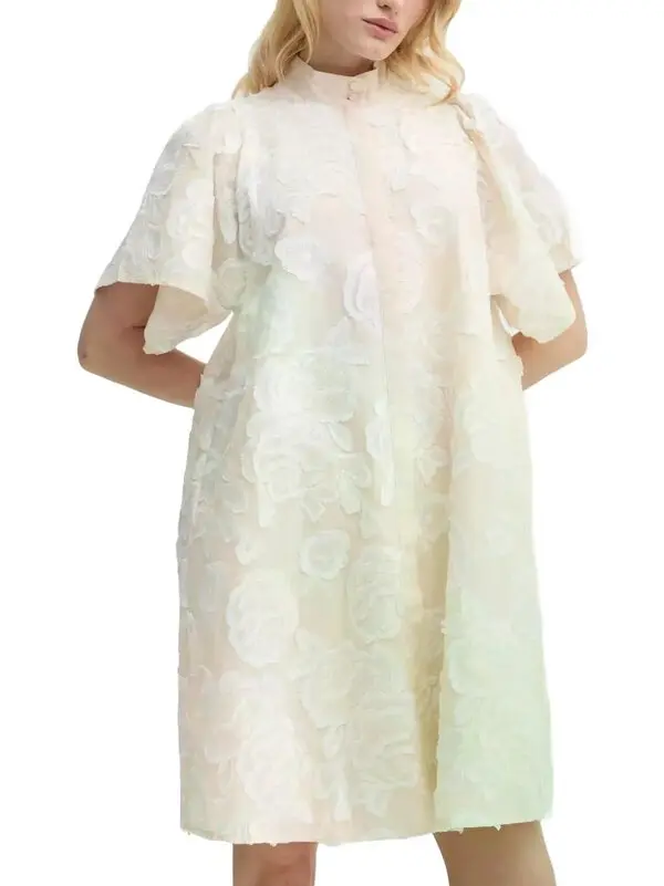 BRUUNS BAZAAR Floral Embroidered A-line Dress - White
