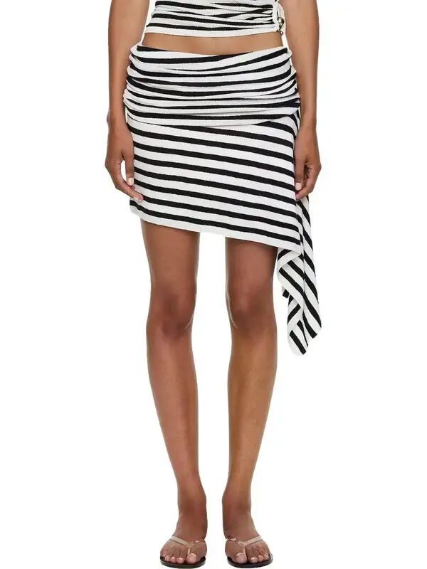 Christopher Esber Striped Draped Mini Skirt - White