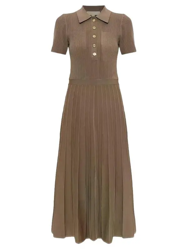 Michael Kors Pleated Midi Dress - Brown