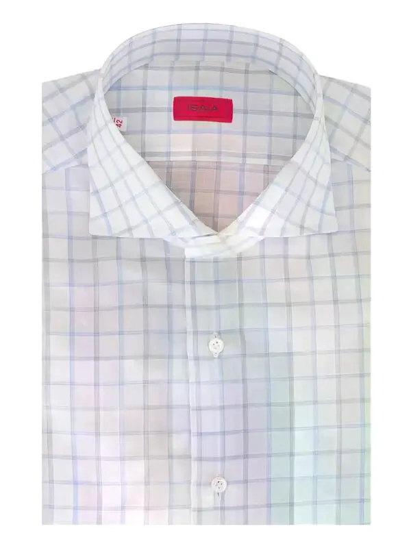 Isaia Checked Shirt - White