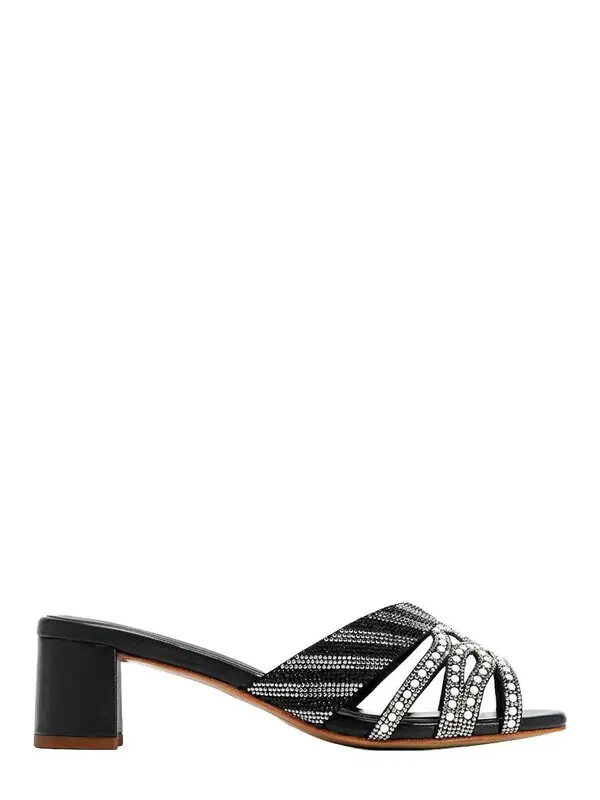 NICOLI Fabie Crystal-embellished Sandals - Black
