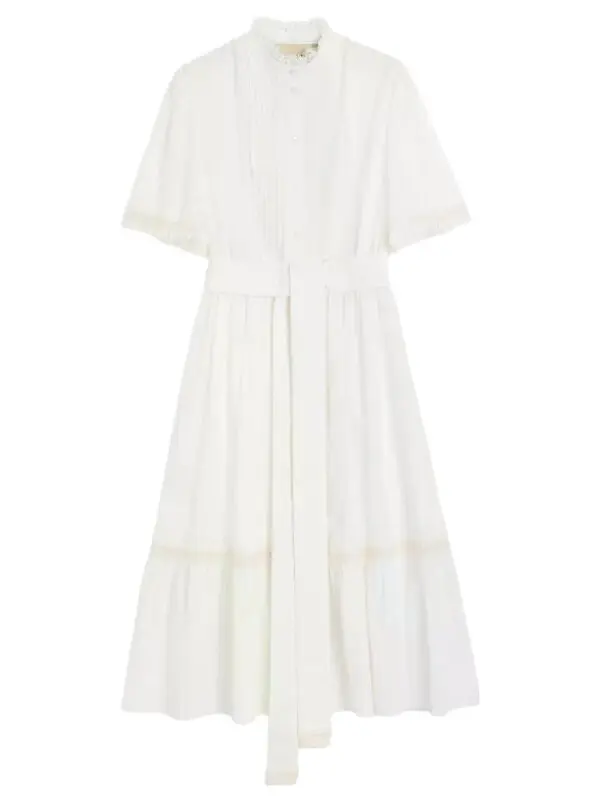 Valentino Garavani High-neck Button-up Midi Dress - White