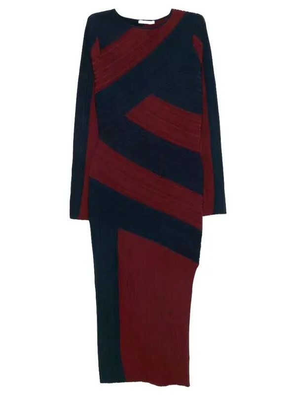 Patrizia Pepe Sculptural Knitted Midi Dress - Red