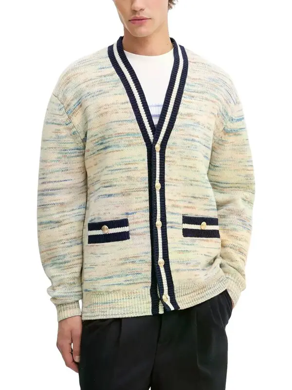 Drole De Monsieur Striped-trim Cardigan - Neutrals