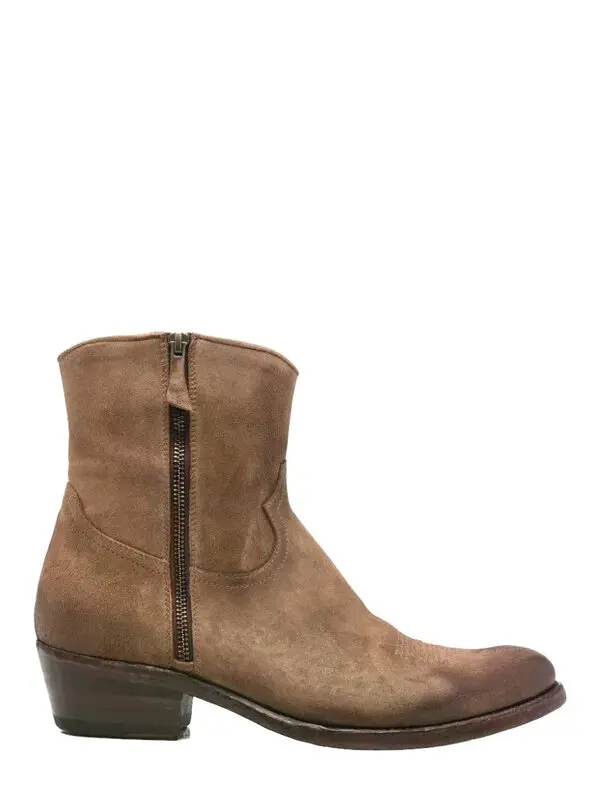 CENERE GB Zipped Ankle Boots - Brown