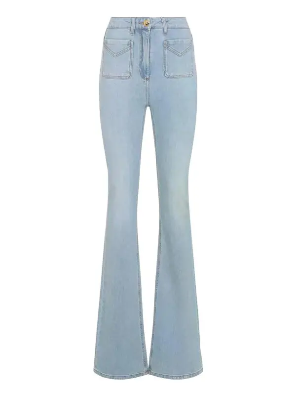 Elisabetta Franchi Pocket Flare Denim - Blue