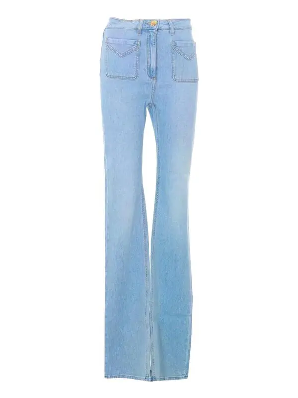 Elisabetta Franchi Pocket Flare Denim - Blue