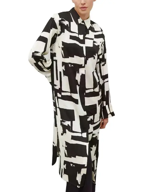Day Birger Et Mikkelsen Abstract-print Midi Shirt Dress - White