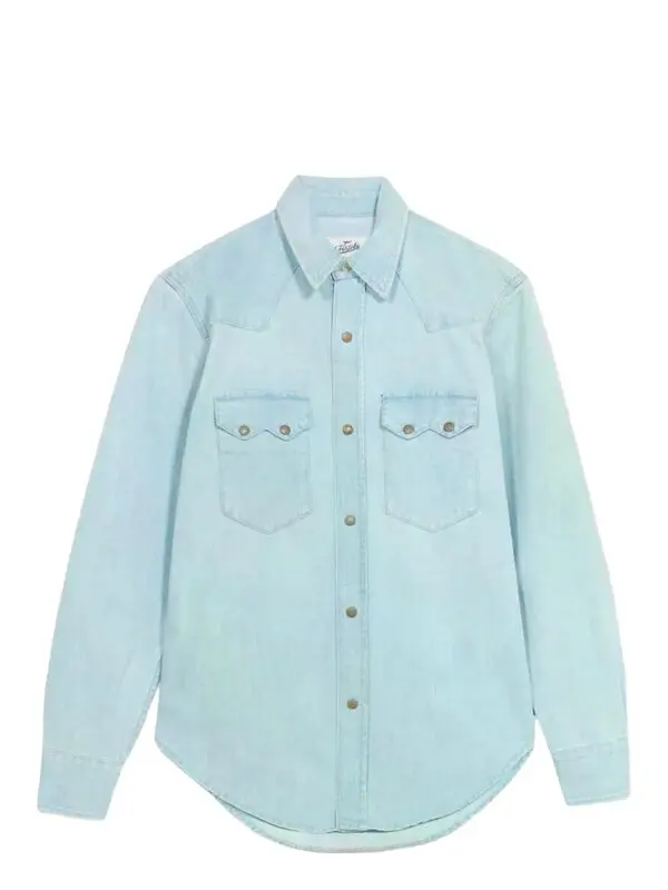 FORTELA Chest-pocket Denim Shirt - Blue