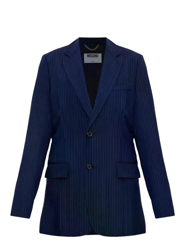 Moschino Pinstripe Button Jacket - Blue