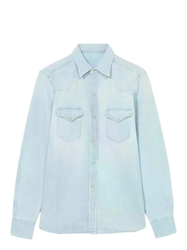 FORTELA Texj Western Denim Shirt - Blue