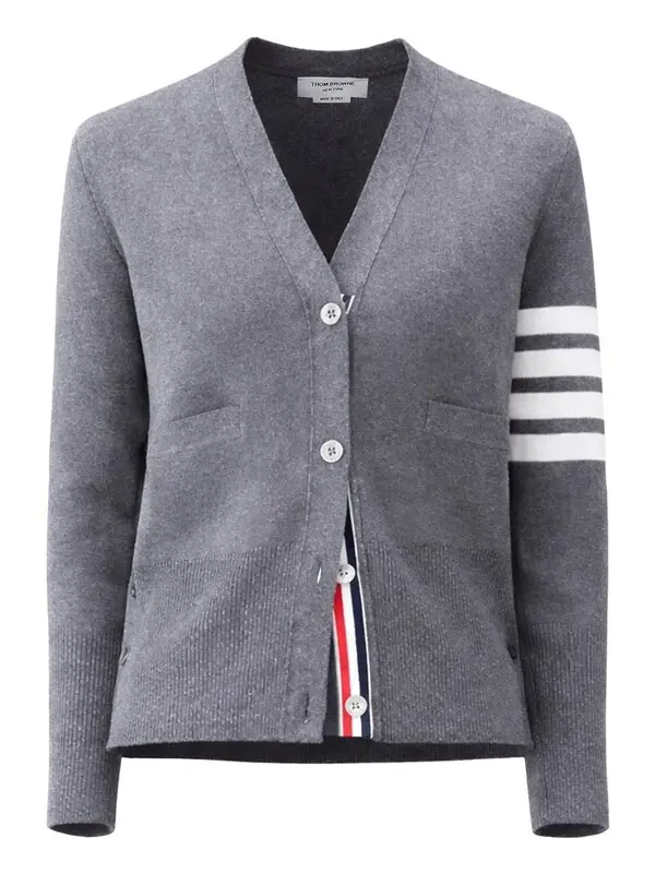 Thom Browne V-neck Cardigan - Grey