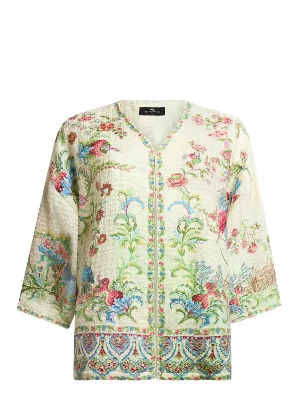 Etro Flora Fauna-motif Jacket - Neutrals