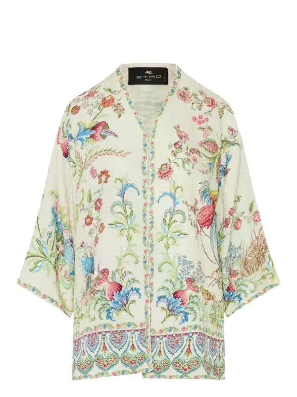 Etro Flora Fauna-motif Jacket - Neutrals