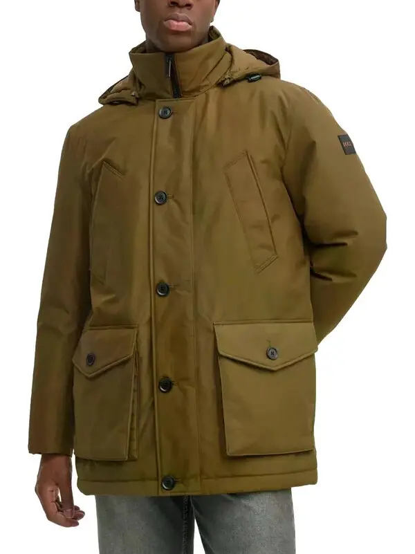 BOSS Button Hooded Jacket - Green