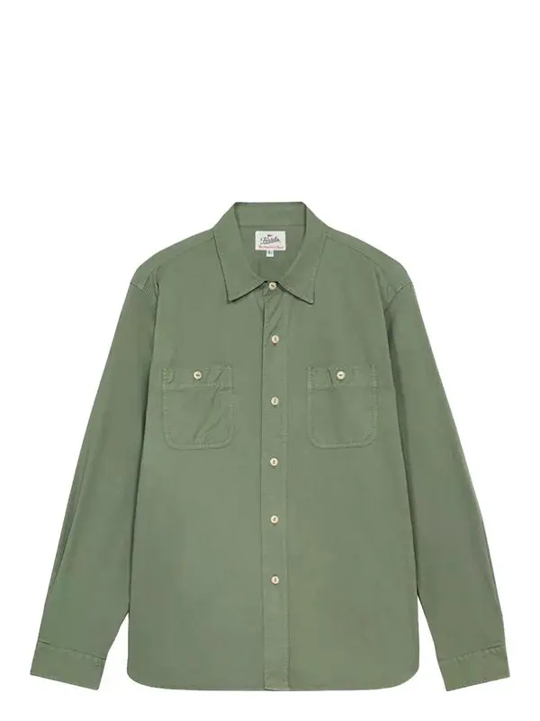 FORTELA Workt Patch-pocket Cotton Shirt - Green