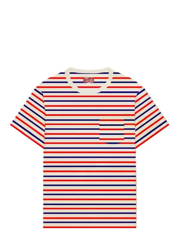 FORTELA Yaku Patch-pocket Striped T-shirt - Neutrals