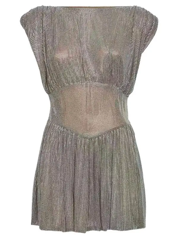 Giuseppe Di Morabito Crystal-embellished Flared Dress - Silver