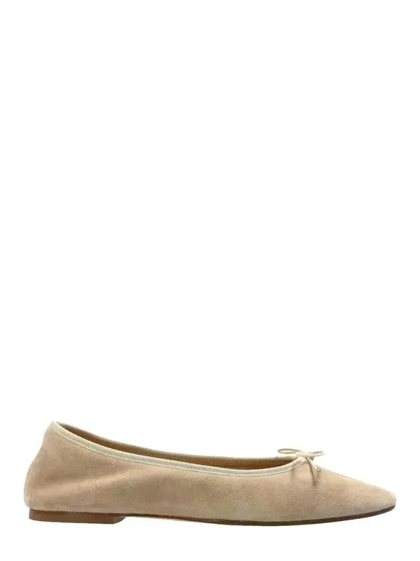 AeydĒ Bow Suede Flat Pumps - Neutrals