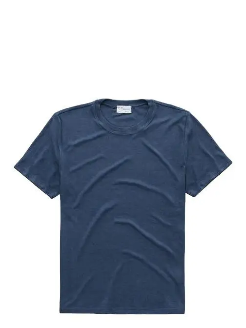 WOLF VS. GOAT (WVG) Heavyweight Viscose Interlock Short Sleeve Crewneck - Navy