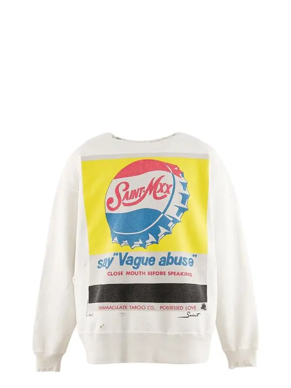 SAINT MXXXXXX Graphic Print Crewneck Sweatshirt - White