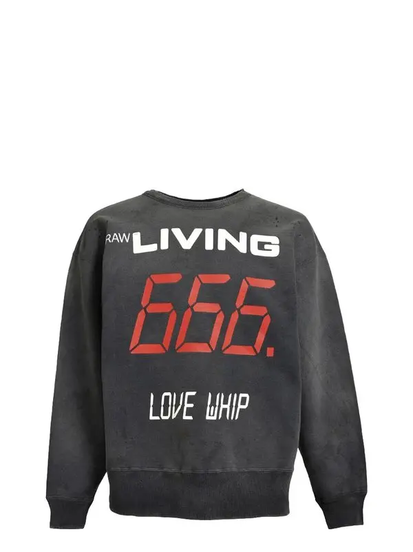 SAINT MXXXXXX 666 Graphic Crewneck Sweatshirt - Black