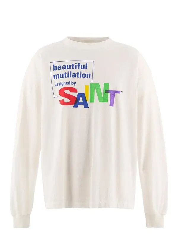 SAINT MXXXXXX Beautiful Saint Long Sleeve Tee - White