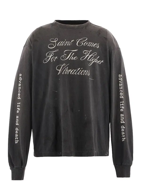 SAINT MXXXXXX Saint Comes Long Sleeve Tee - Black
