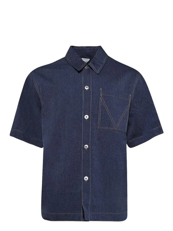 Bottega Veneta Short Sleeve Shirt Indigo - Blue