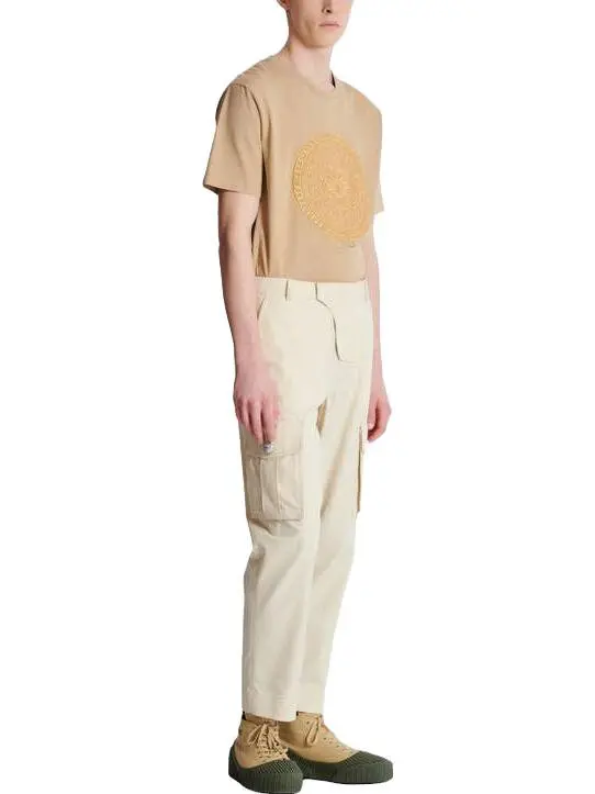 Balmain Cotton Twill Cargo Trousers - Beige