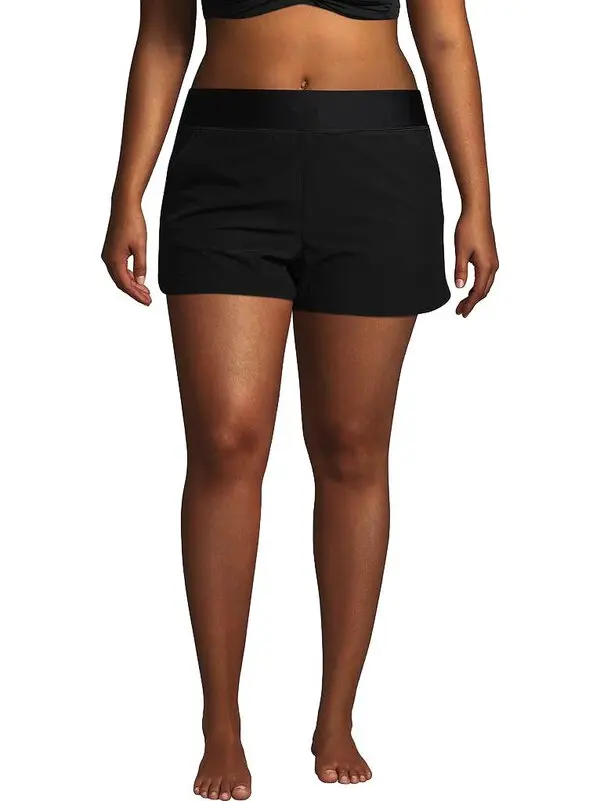 LANDS' END 3" Quick Dry Board Shorts - Black