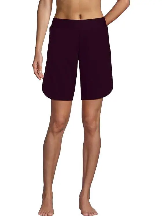 LANDS' END 9" Quick Dry Board Shorts - Dark Wine
