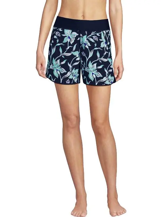LANDS' END Sunshade Upf 50 5" Board Shorts - Tropic Floral/navy
