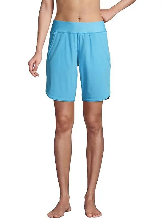 LANDS' END 9" Quick Dry Board Shorts - Turquoise