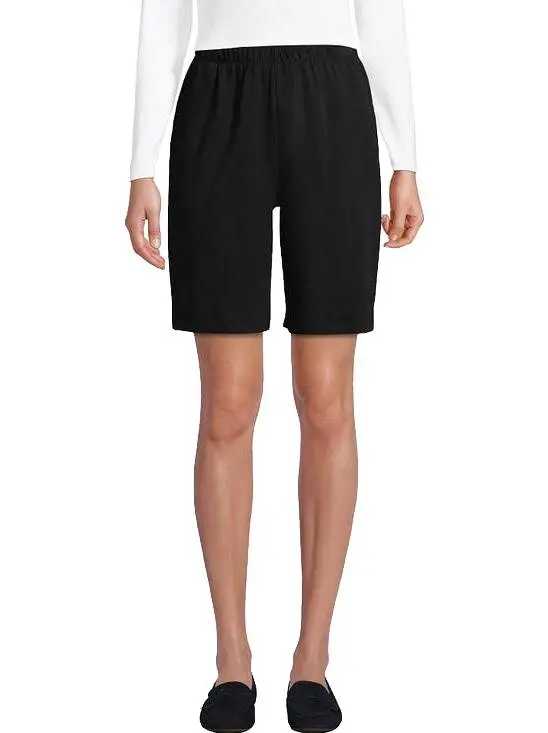 LANDS' END Sport Knit High-rise Shorts - Black