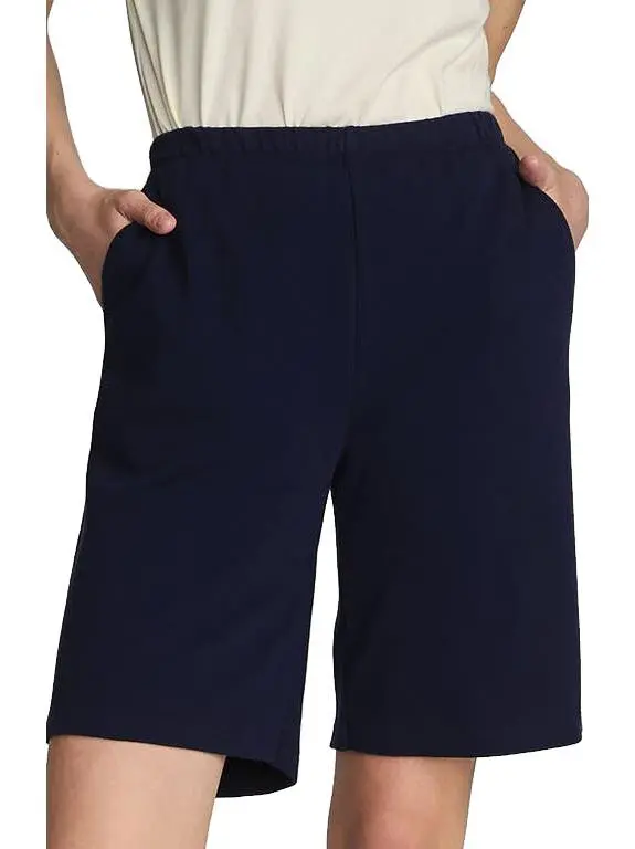 LANDS' END Sport Knit High-rise Shorts - Radiant Navy