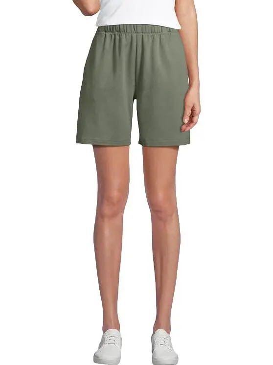 LANDS' END Sport Knit High-rise Shorts - Sage
