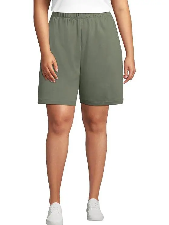 LANDS' END Sport Knit High-rise Shorts - Sage