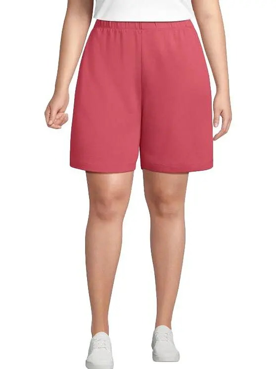 LANDS' END Sport Knit High-rise Shorts - Soft Mojave Rose