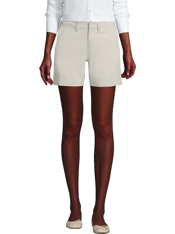 LANDS' END Classic 7" Chino Shorts With Elastic Back - Light Stone