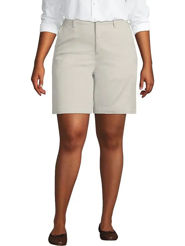 LANDS' END Classic 7" Chino Shorts - Light Stone
