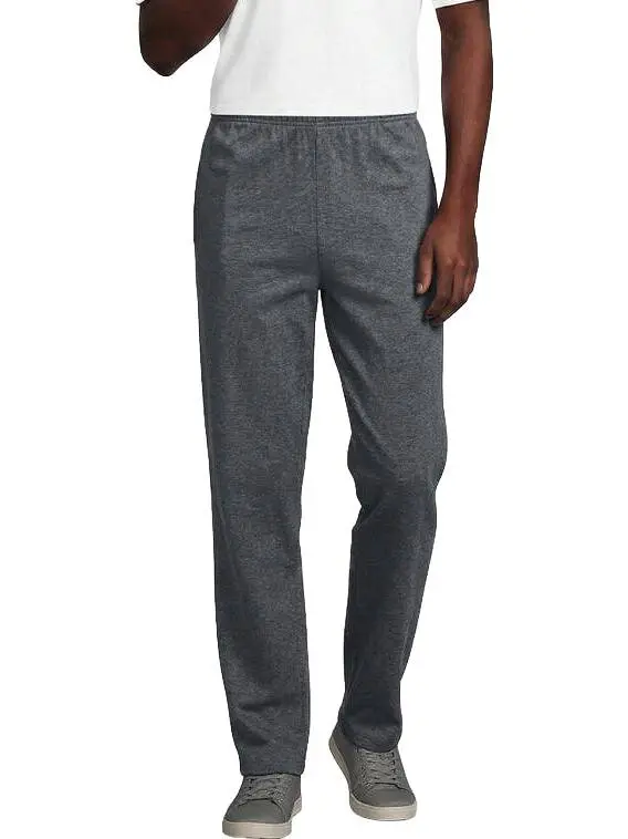 LANDS' END Jersey Knit Pant - Charcoal Heather